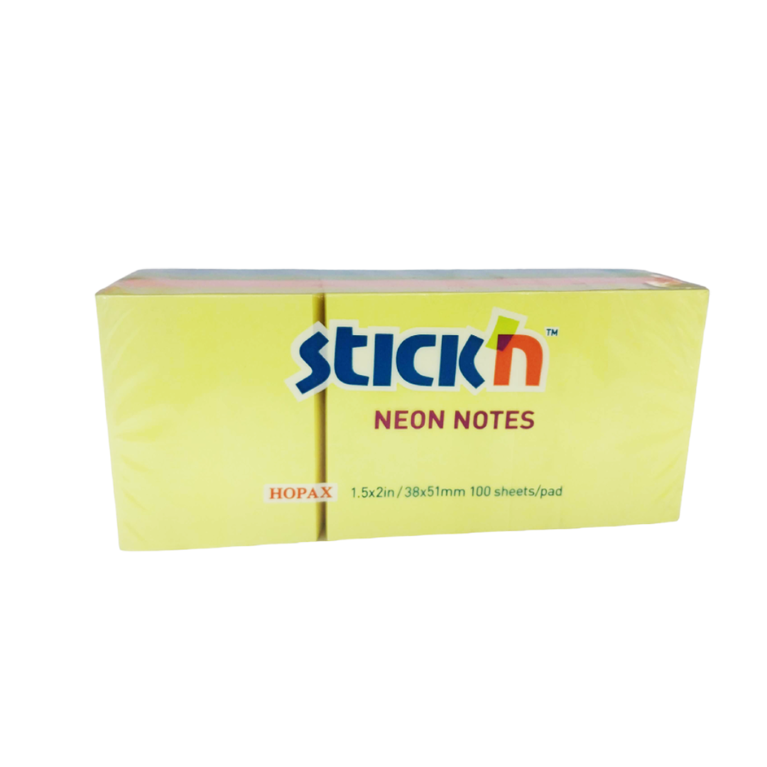 Notas Stick'N 1.5X2" (21532) (100Hjs) (x12Pads) Neón — Comercial Li