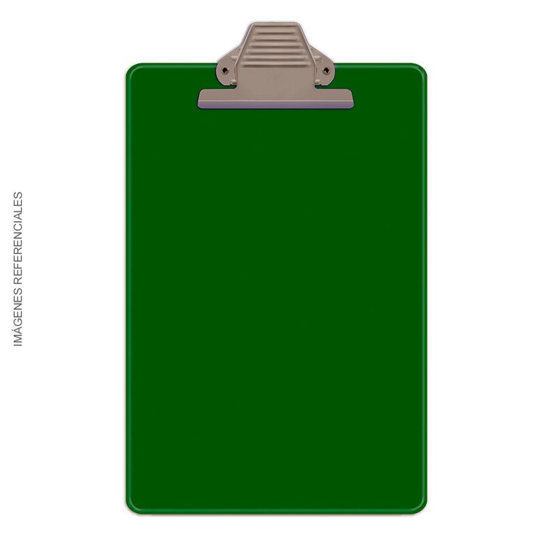 Tablero Artesco Acrílico OFICIO/CLIP Metálico Verde — Comercial Li