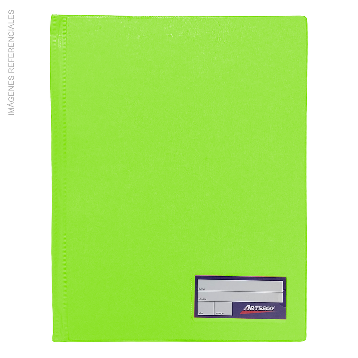Folder Artesco D/Plast Doble Tapa A4 C/Gusano Verde Limón — Comercial Li