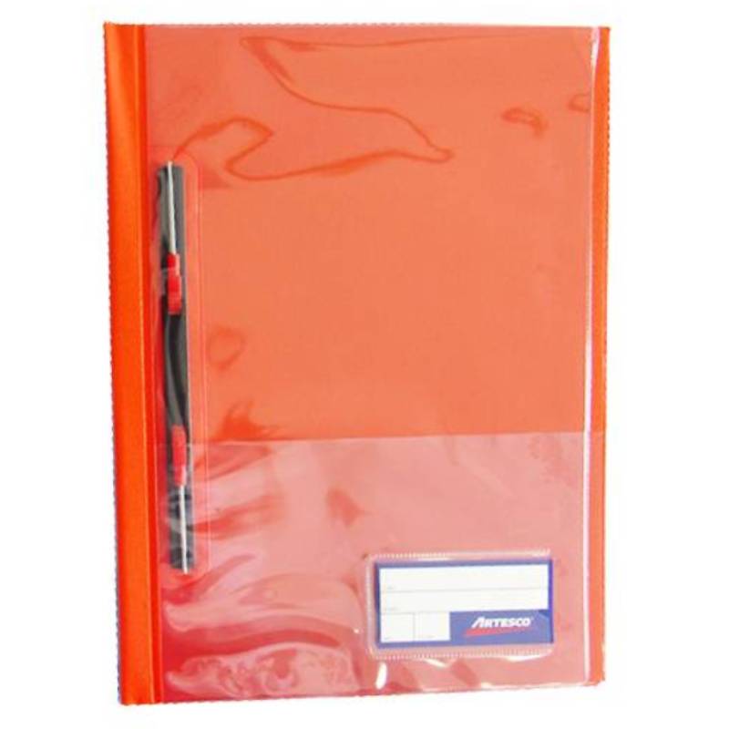 Folder Artesco D/Plast Tapa Transp Ofic C/Gusano Naranja — Comercial Li