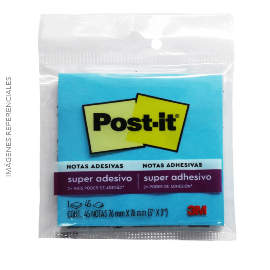 Nota Adhesiva Post It 3" X 3" Azul Super Adhesivo 45Hojas — Comercial Li